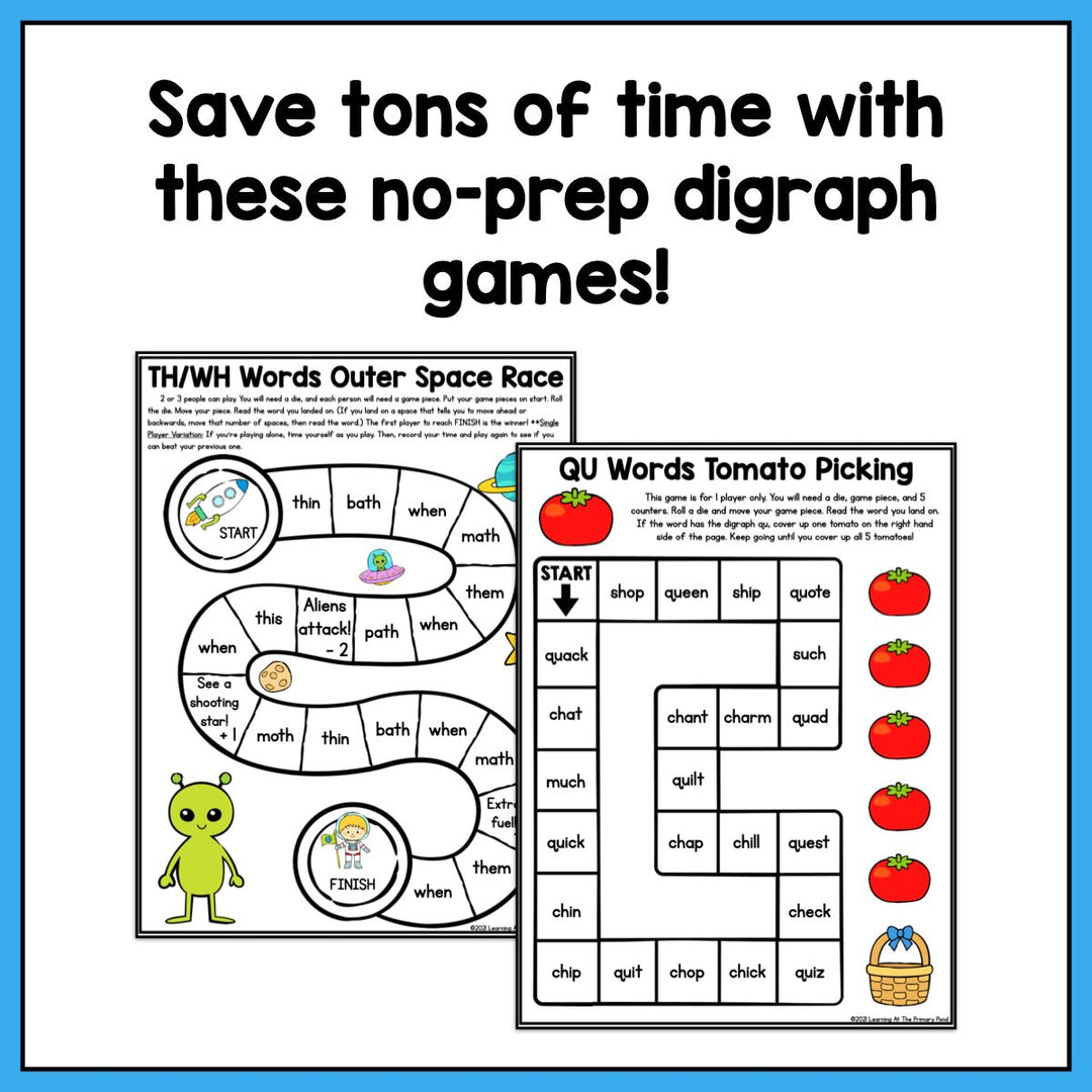 Digraph Games: Second Grade No-Prep Phonics – learning-at-the-primary-pond