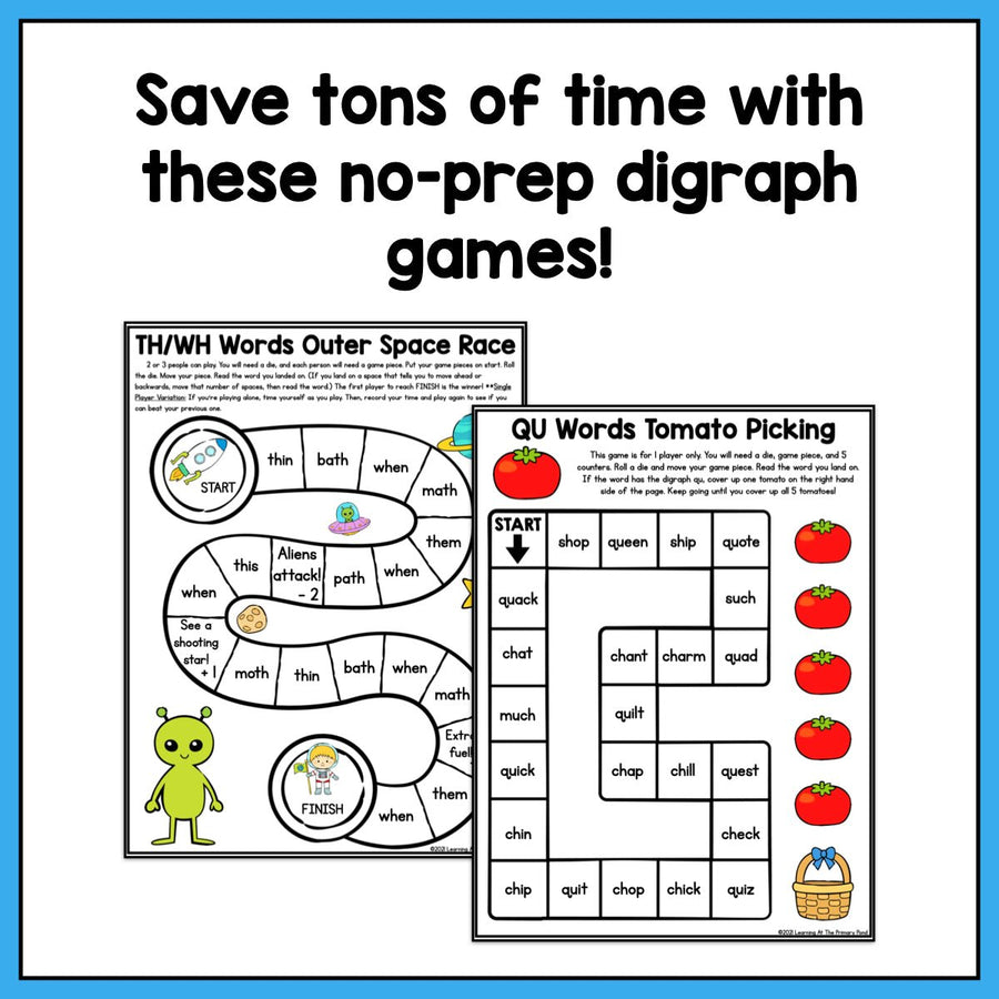 Digraph Games: Second Grade No-Prep Phonics – learning-at-the-primary-pond