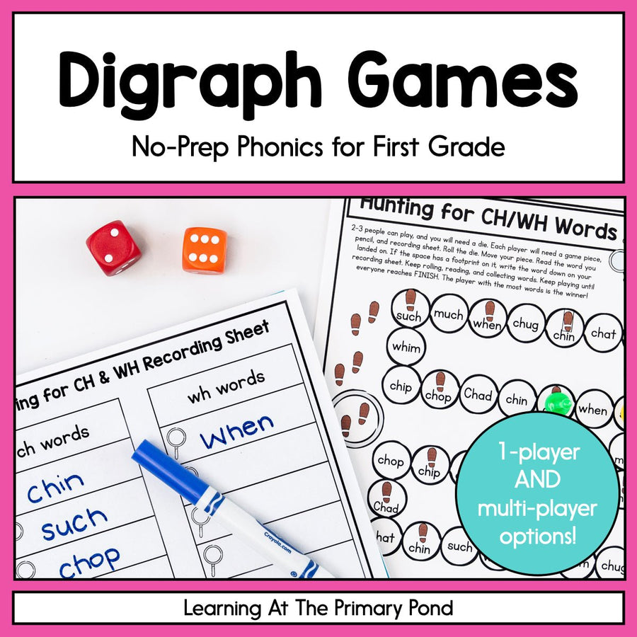 Digraphs Games: First Grade No-Prep Phonics – Learning at the Primary Pond