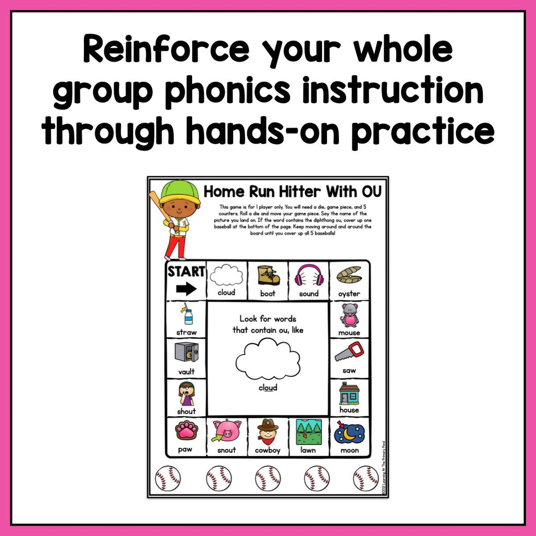 Diphthongs Games: Second Grade No-Prep Phonics – Learning at the ...
