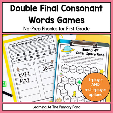Double Final Consonants Games: First Grade No-Prep Phonics – Learning ...