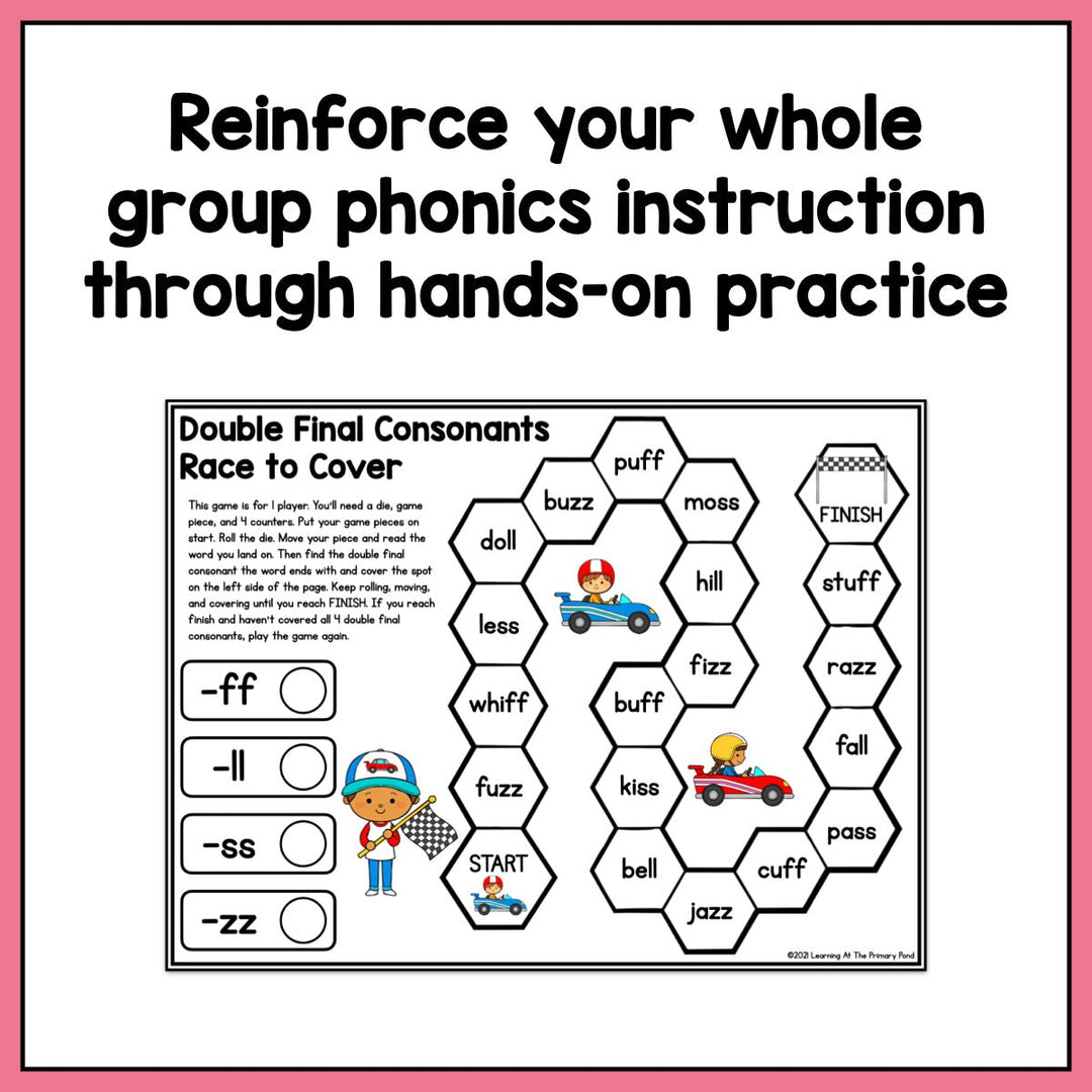 Double Final Consonants Games: First Grade No-Prep Phonics – Learning ...