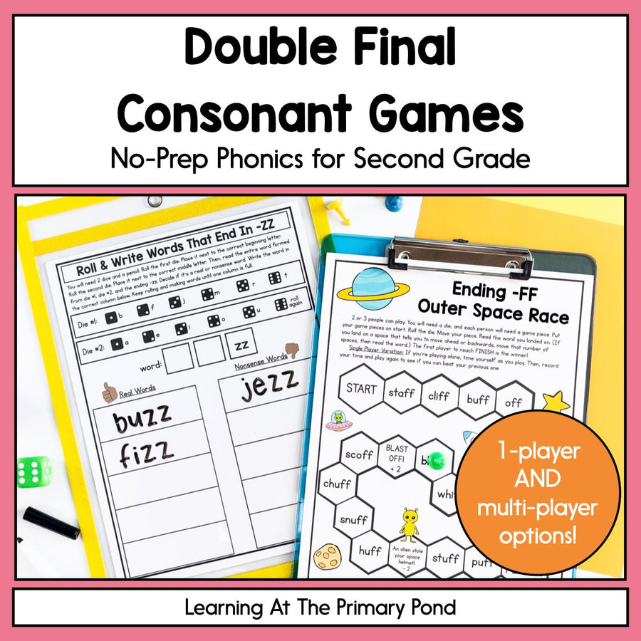 Double Final Consonants Games: Second Grade No-Prep Phonics – Learning ...