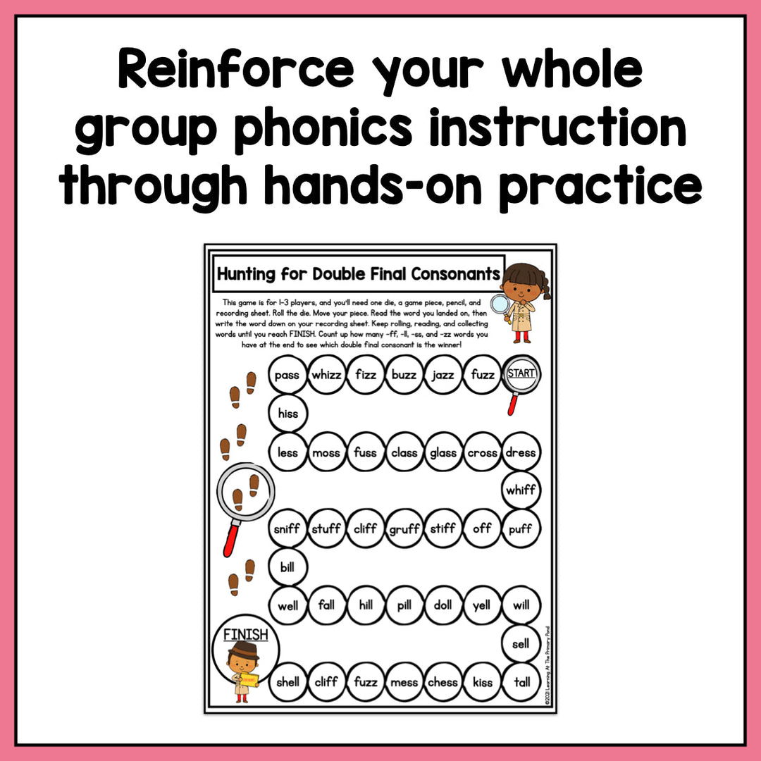 Double Final Consonants Games: Second Grade No-Prep Phonics – Learning ...