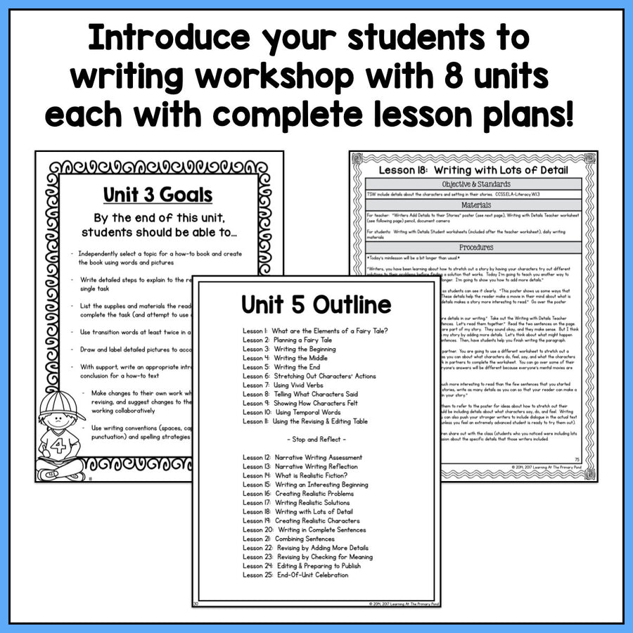 First Grade Writing Workshop Curriculum Bundle – Learning at the ...