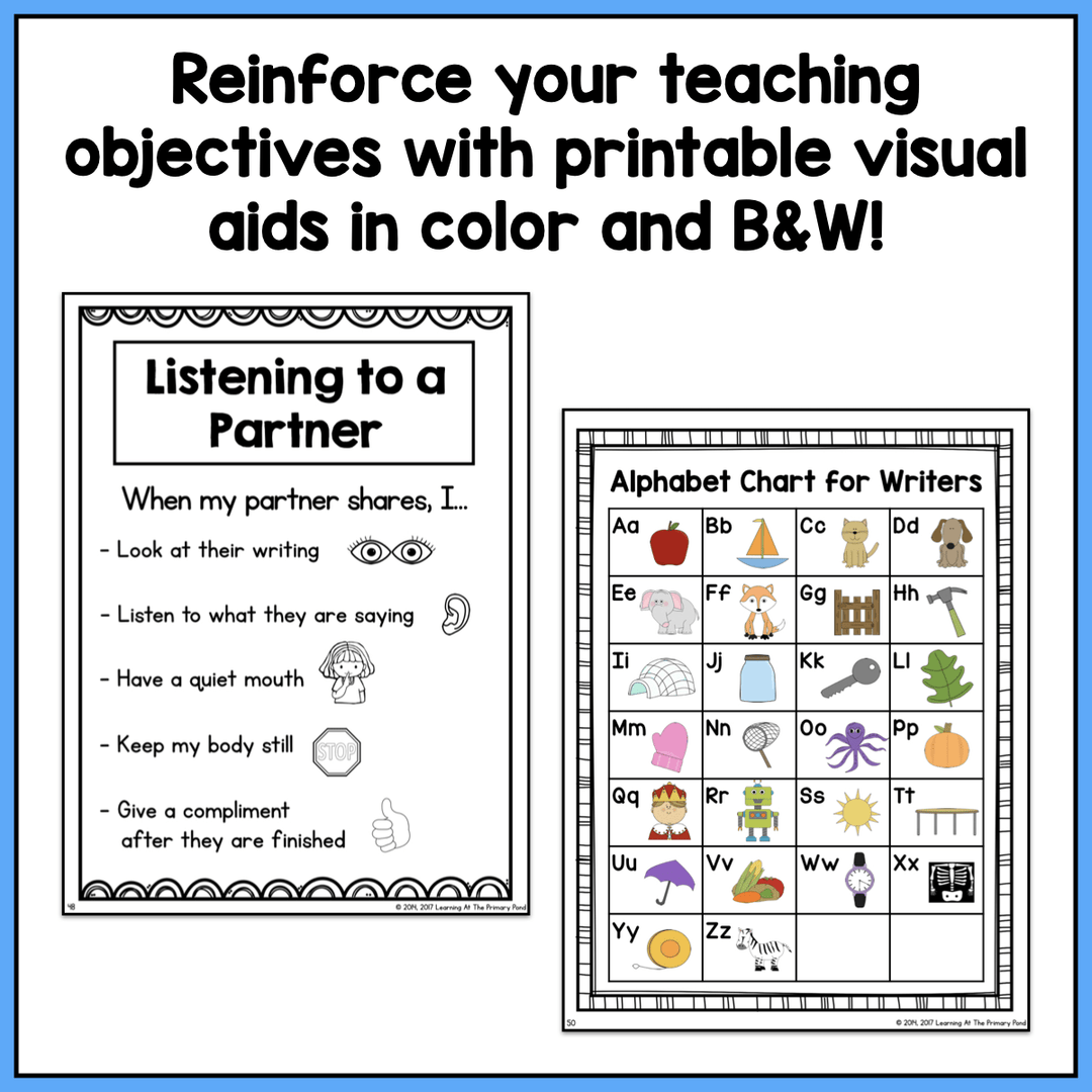 First Grade Writing Workshop Intro Unit {1st Grade Writing Workshop Un ...