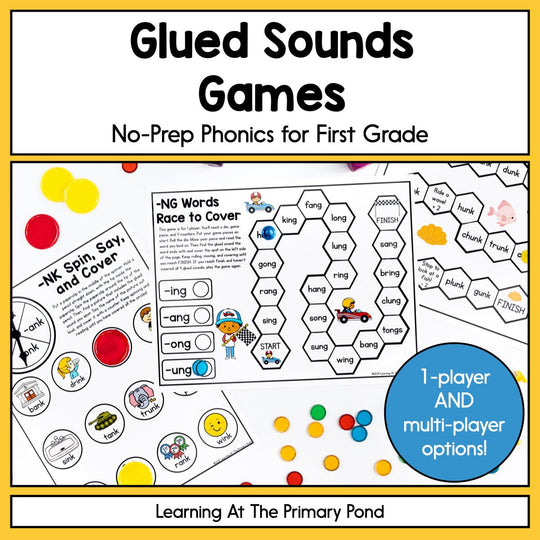 Glued Sounds Games: First Grade No-Prep Phonics – Learning at the ...