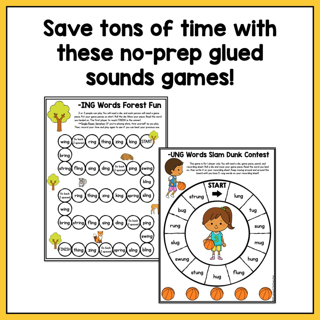 Glued Sounds Games (Welded Sounds Games): Second Grade No-Prep Phonics ...