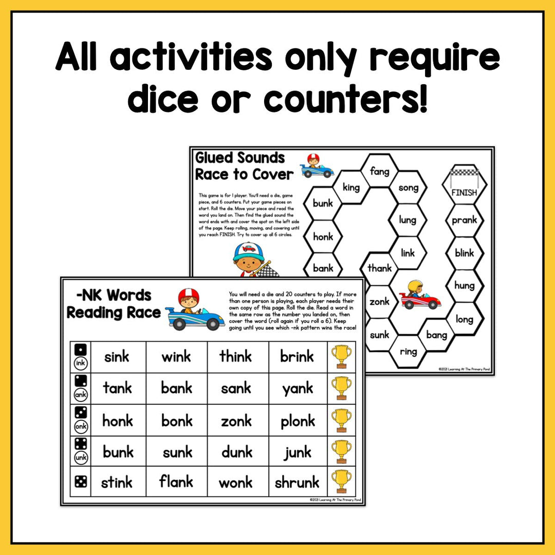 Glued Sounds Games (Welded Sounds Games): Second Grade No-Prep Phonics ...