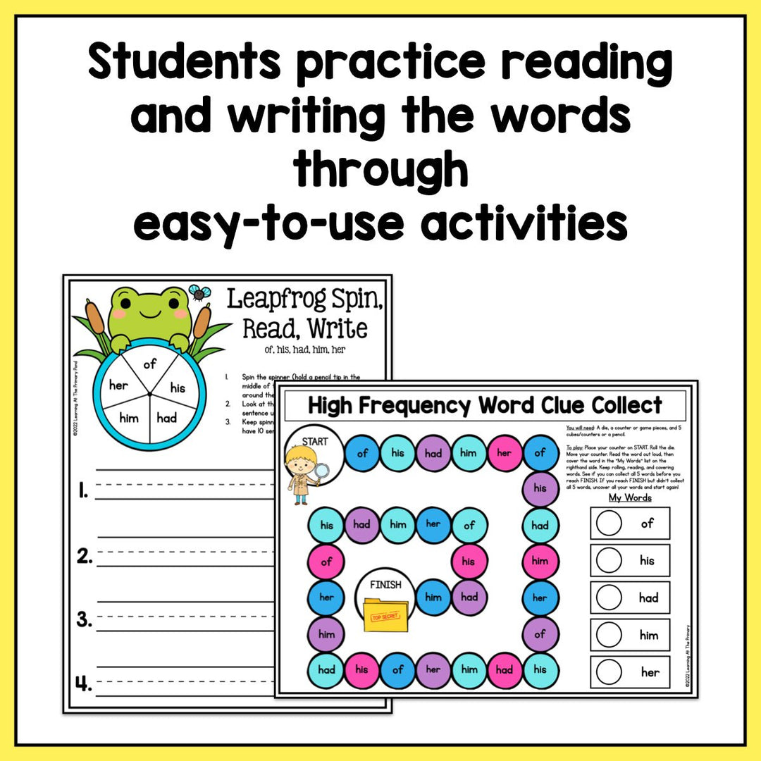 High Frequency Word Games | Dolch First Grade Words – learning-at-the ...