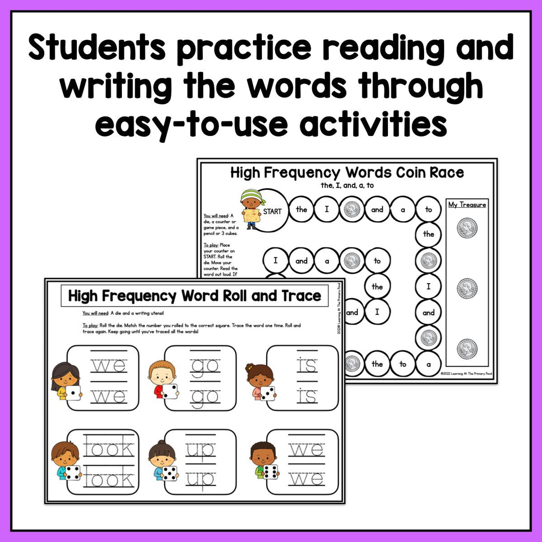 High Frequency Word Games | Dolch Pre-Primer Words – Learning at the ...