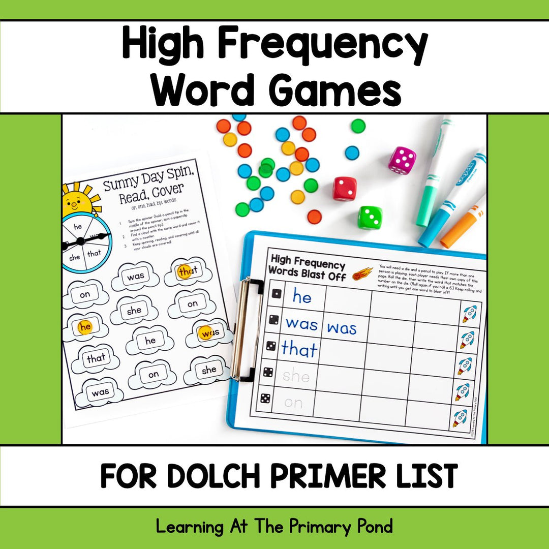 High Frequency Word Games | Dolch Primer Words – Learning at the ...