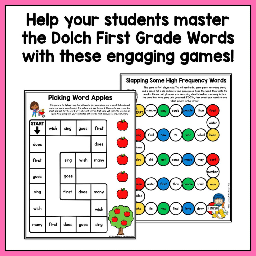 High Frequency Word Games | Dolch Second Grade Words – learning-at-the ...