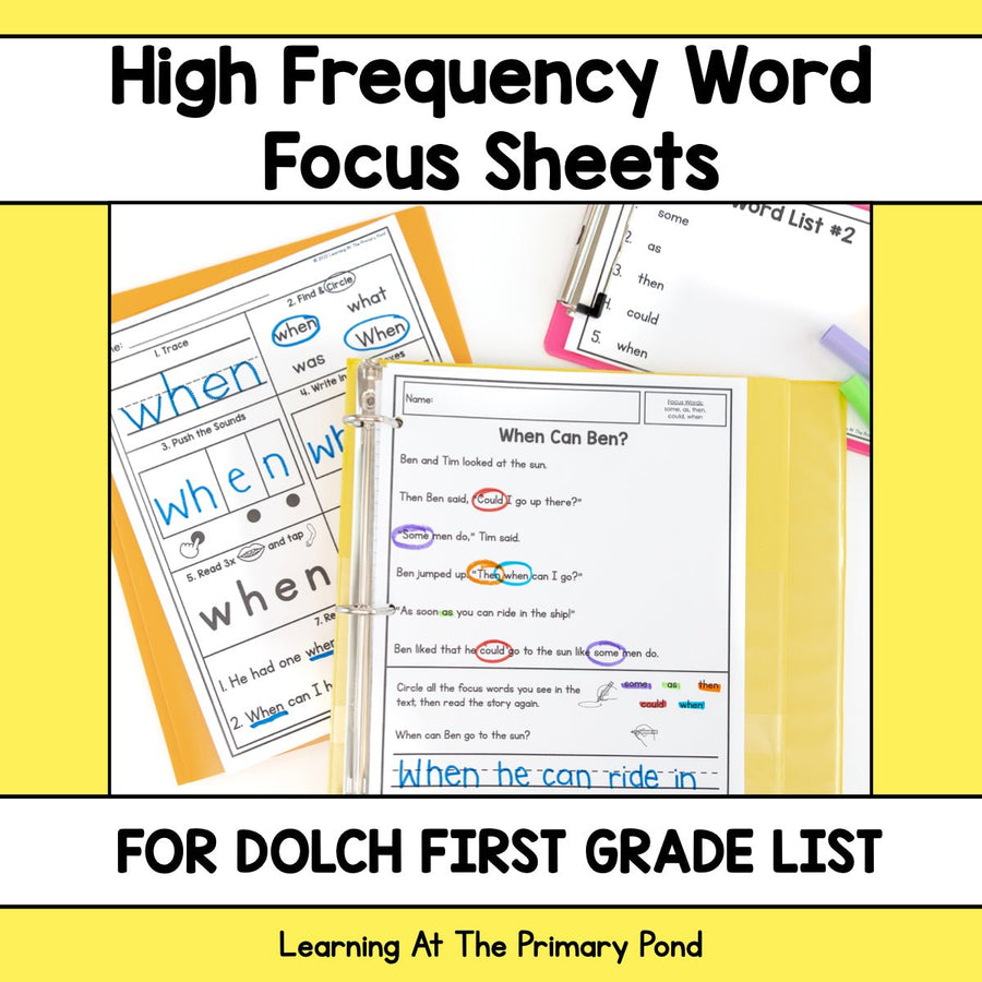 High Frequency Word Worksheets | Dolch Sight Word List First Grade ...