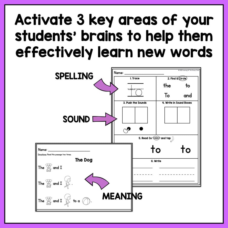 High Frequency Word Worksheets | Dolch Sight Word List Pre-Primer ...