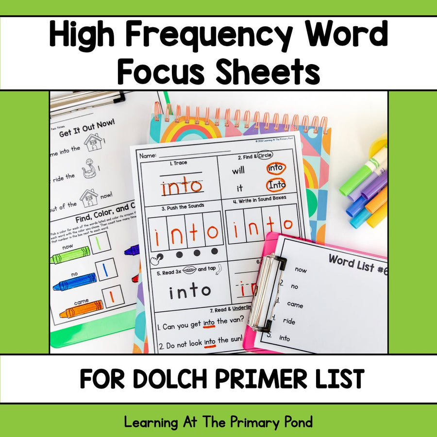 High Frequency Word Worksheets | Dolch Sight Word List Primer ...