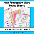 High Frequency Word Worksheets | Fry’s First 100 Sight Words – Learning ...