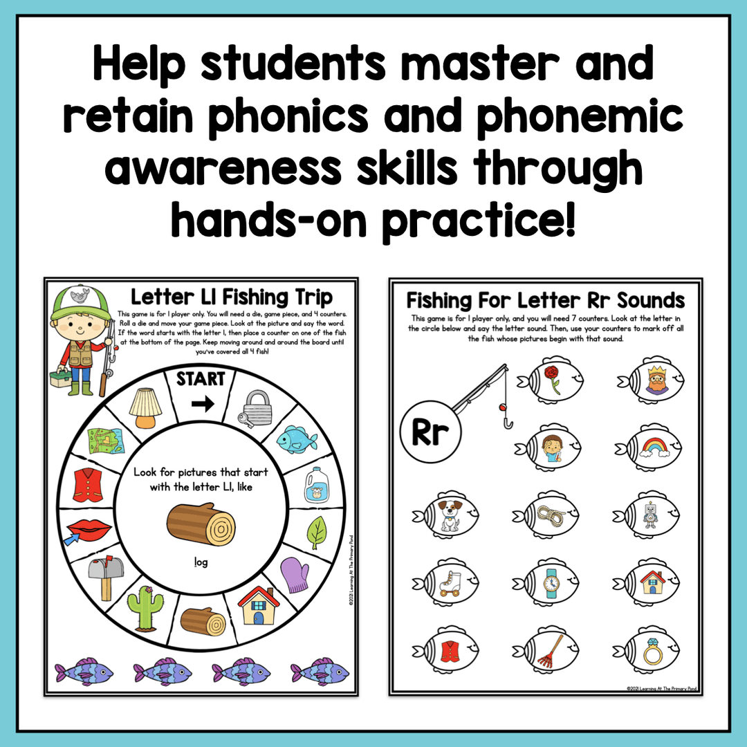 Kindergarten No-Prep Phonics Games Bundle – Learning at the Primary Pond