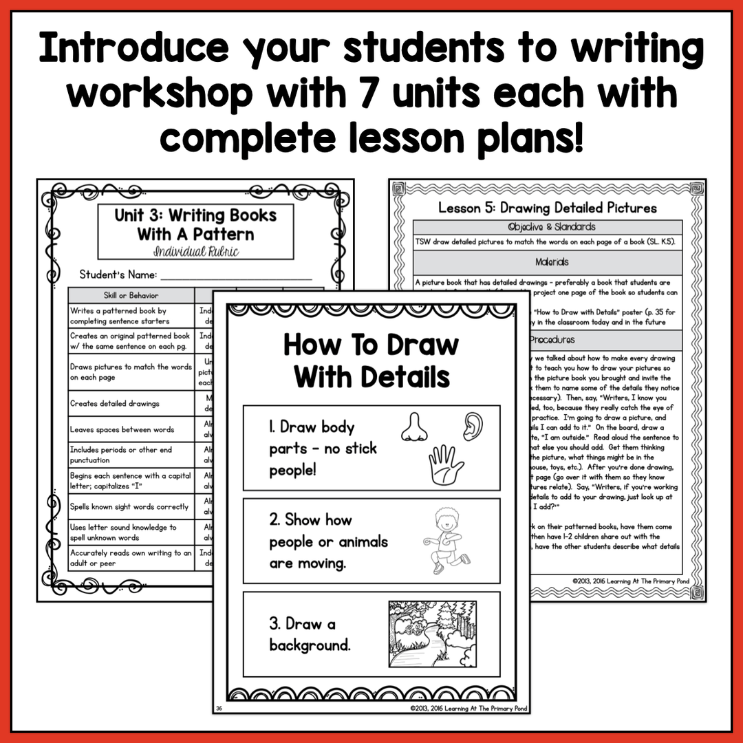 Kindergarten Writing Workshop Curriculum Bundle – learning-at-the ...