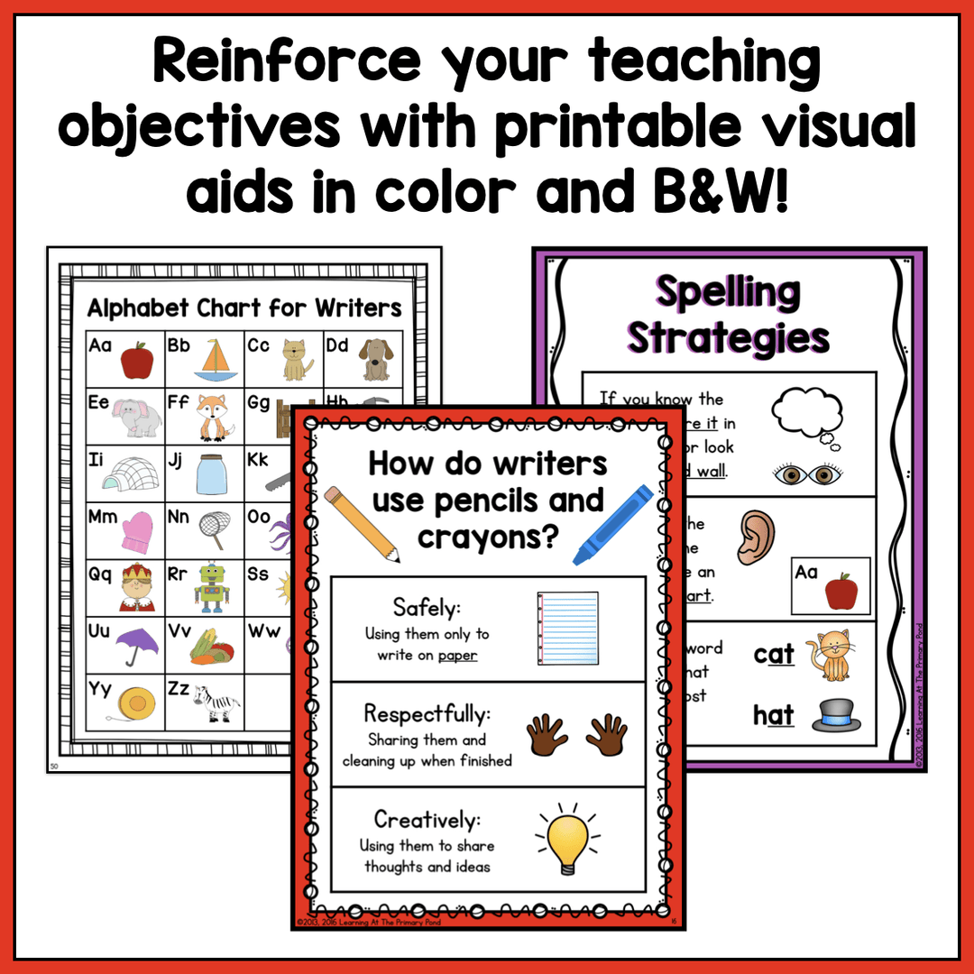 Kindergarten Writing Workshop Curriculum Bundle – Learning at the ...