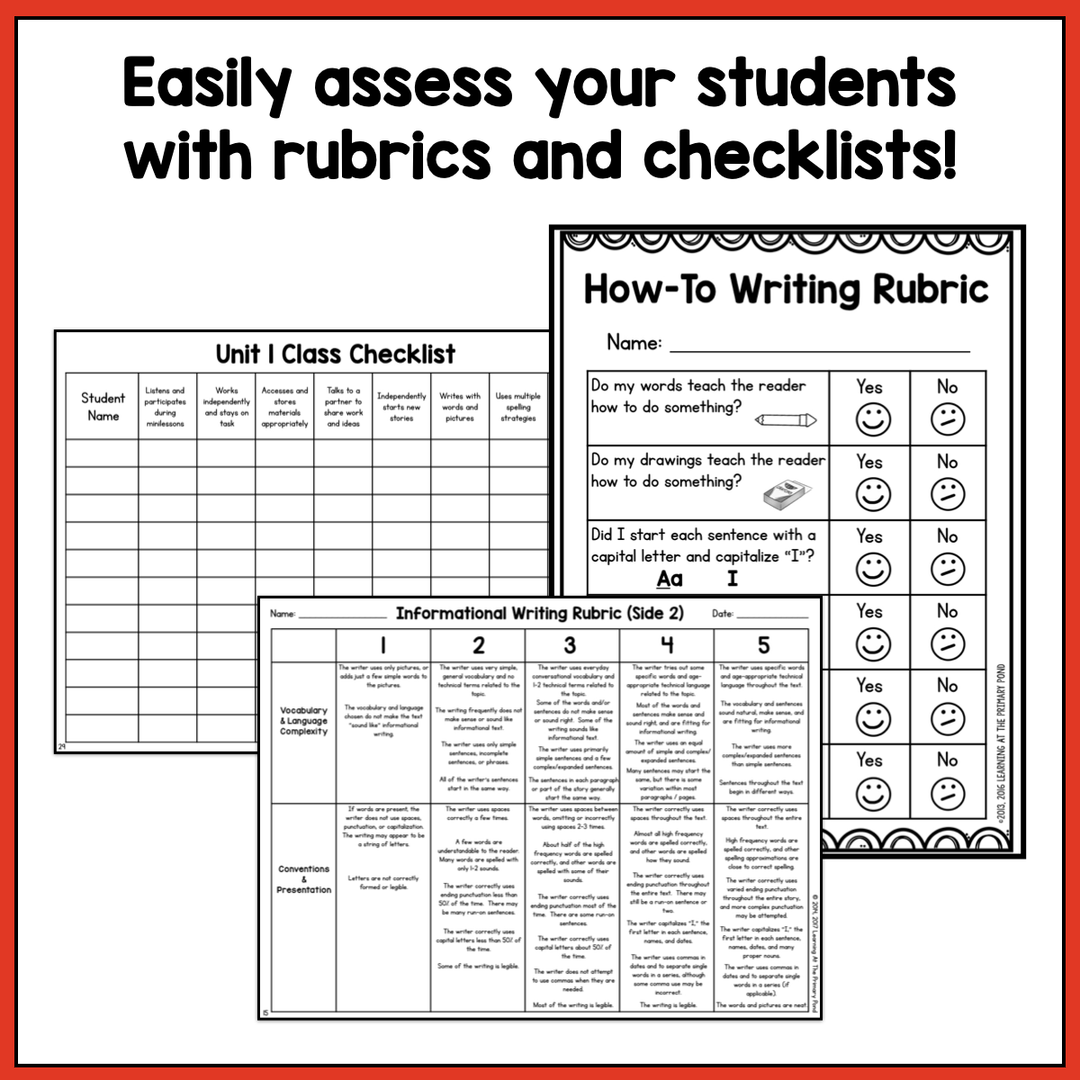 Kindergarten Writing Workshop Curriculum Bundle – Learning at the ...