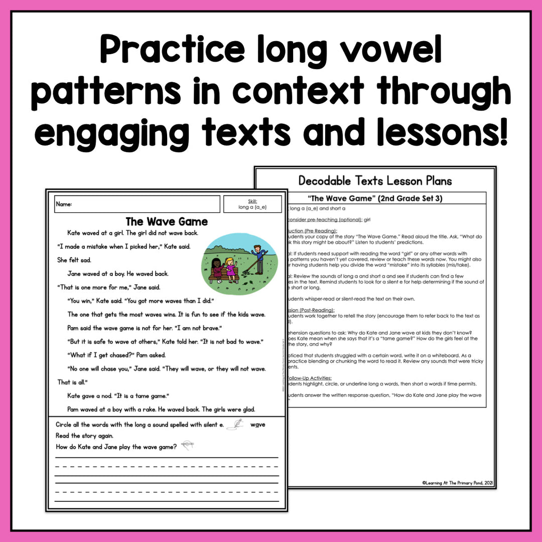 Long Vowel Decodable Passages | Silent E & Vowel Team Readers | 2nd Gr ...