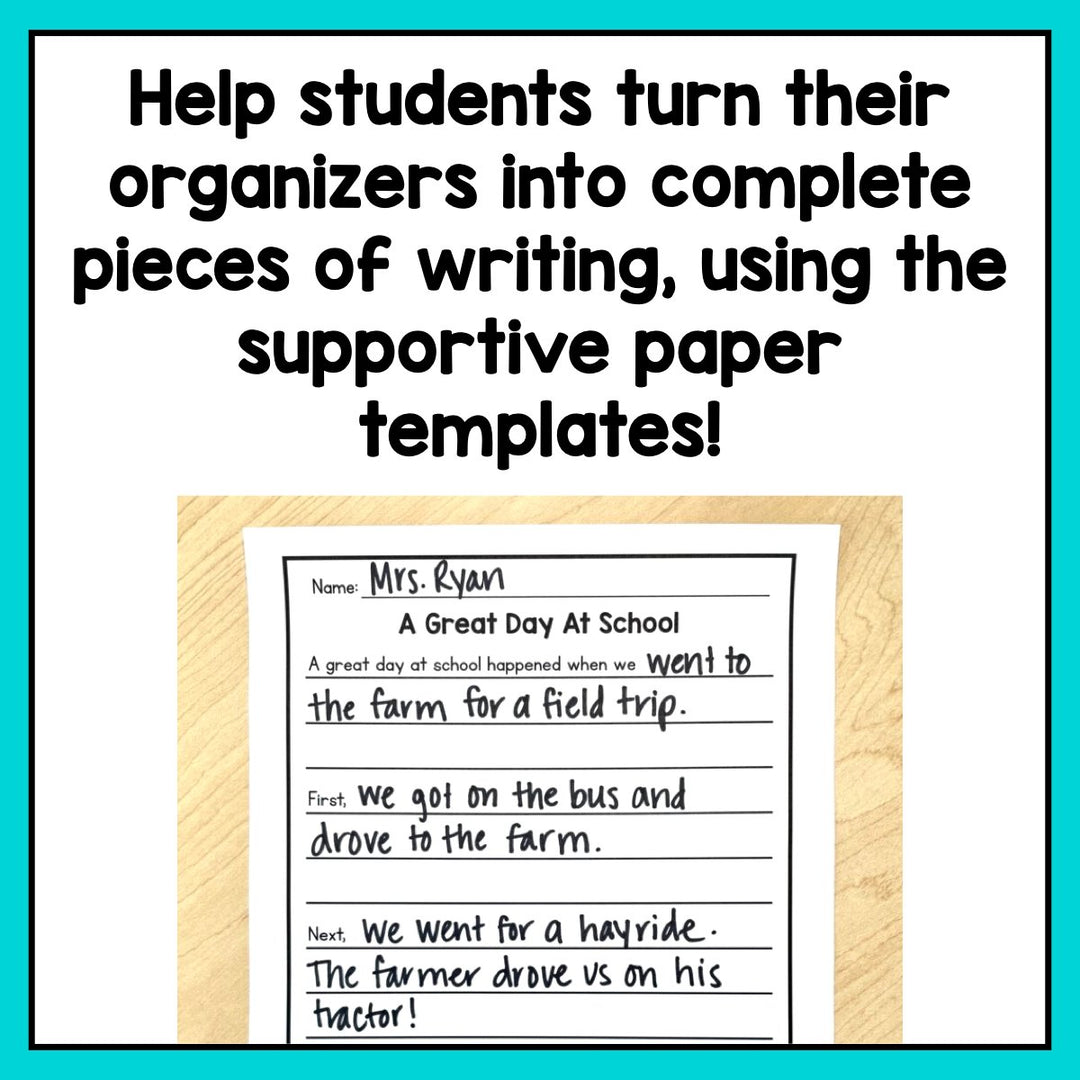 Narrative, Informational, and Opinion Writing Graphic Organizers for K ...