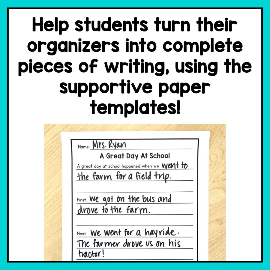 Narrative, Informational, and Opinion Writing Graphic Organizers for K ...