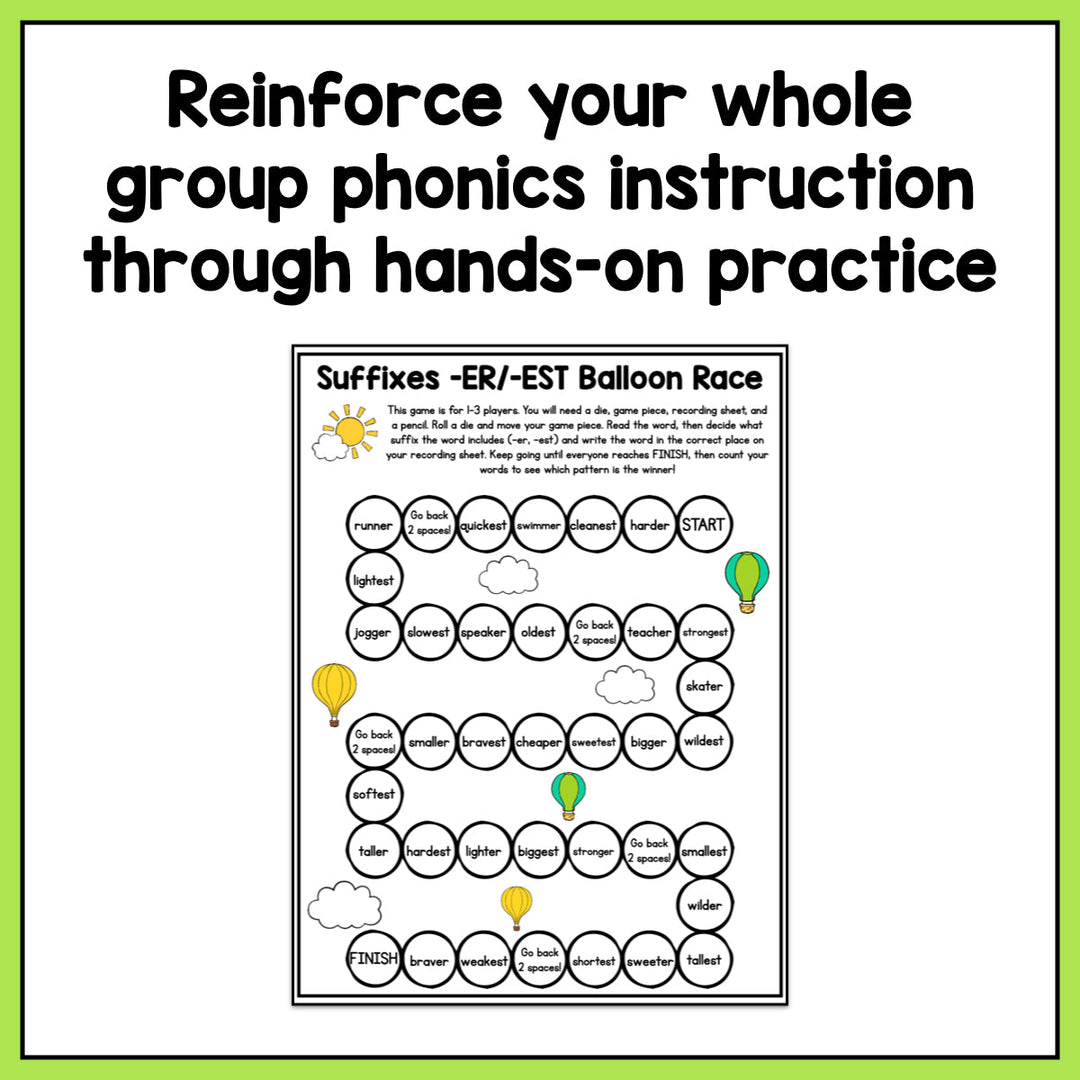 Prefixes & Suffixes Games: Second Grade No-Prep Phonics – Learning at ...