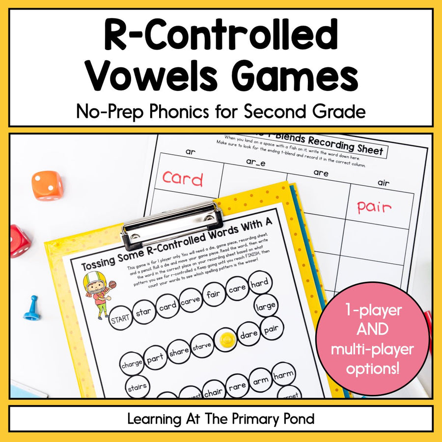 R-Controlled Vowel Games: Second Grade No-Prep Phonics – Learning at ...