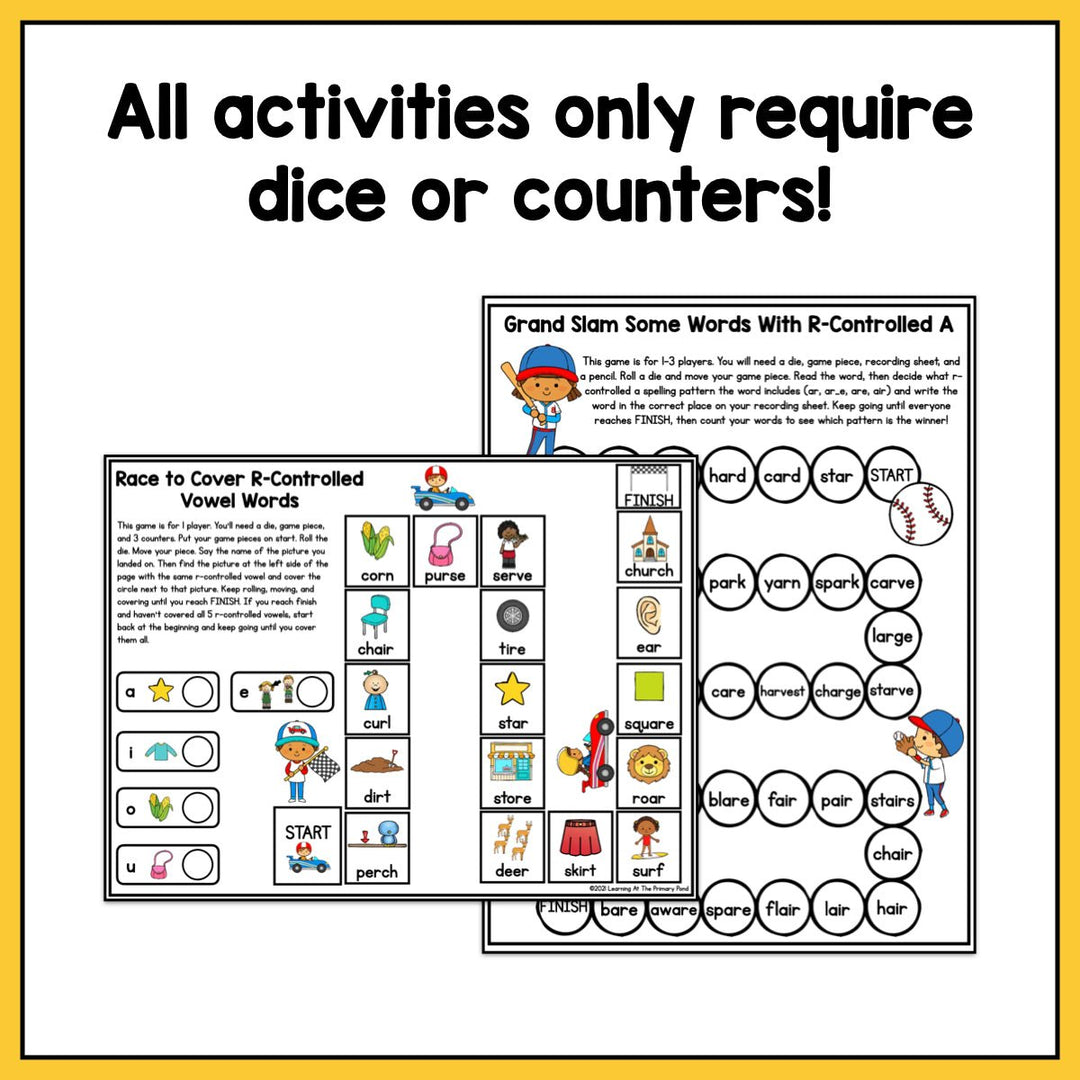 R-Controlled Vowel Games: Second Grade No-Prep Phonics – Learning at ...