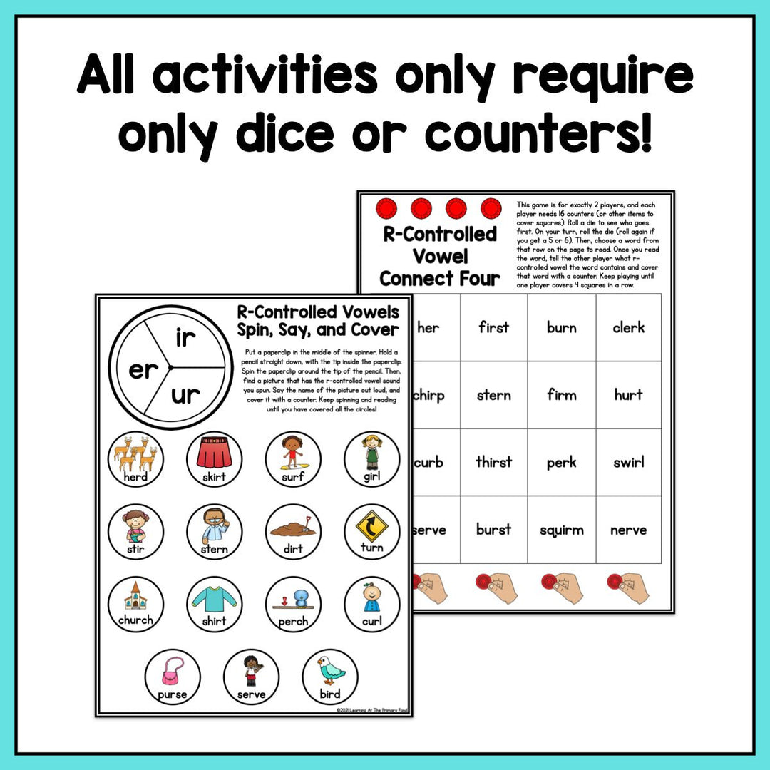 R-Controlled Vowels Games: First Grade No-Prep Phonics – Learning at ...
