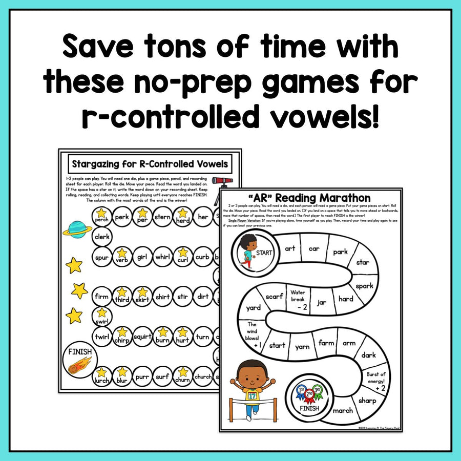 R-Controlled Vowels Games: First Grade No-Prep Phonics – Learning at ...