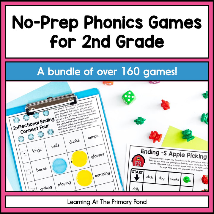 Second Grade No-Prep Phonics Games Bundle – learning-at-the-primary-pond