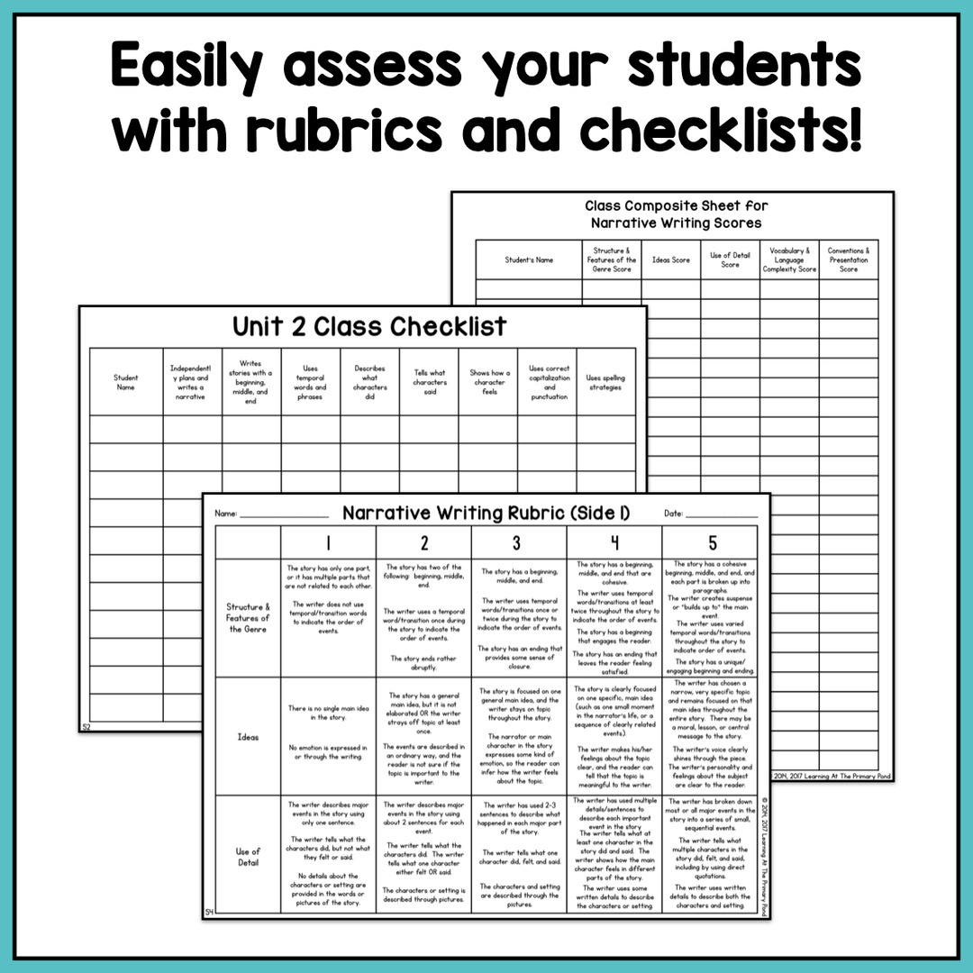 Second Grade Personal Narrative Writing Lessons {2nd Grade Writing Wor ...