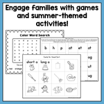Summer Homework Pack for Rising First Graders (who have completed Kind ...
