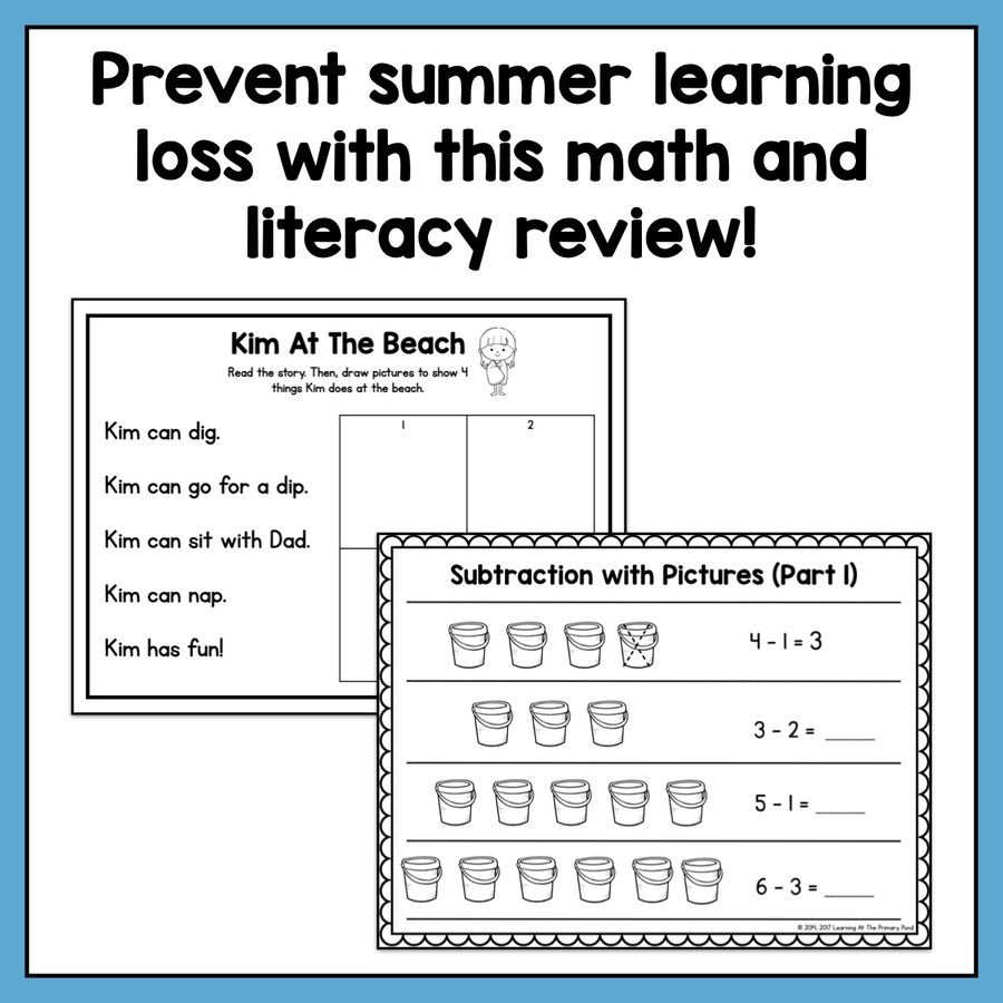 Summer Homework Pack for Rising First Graders (who have completed Kind ...