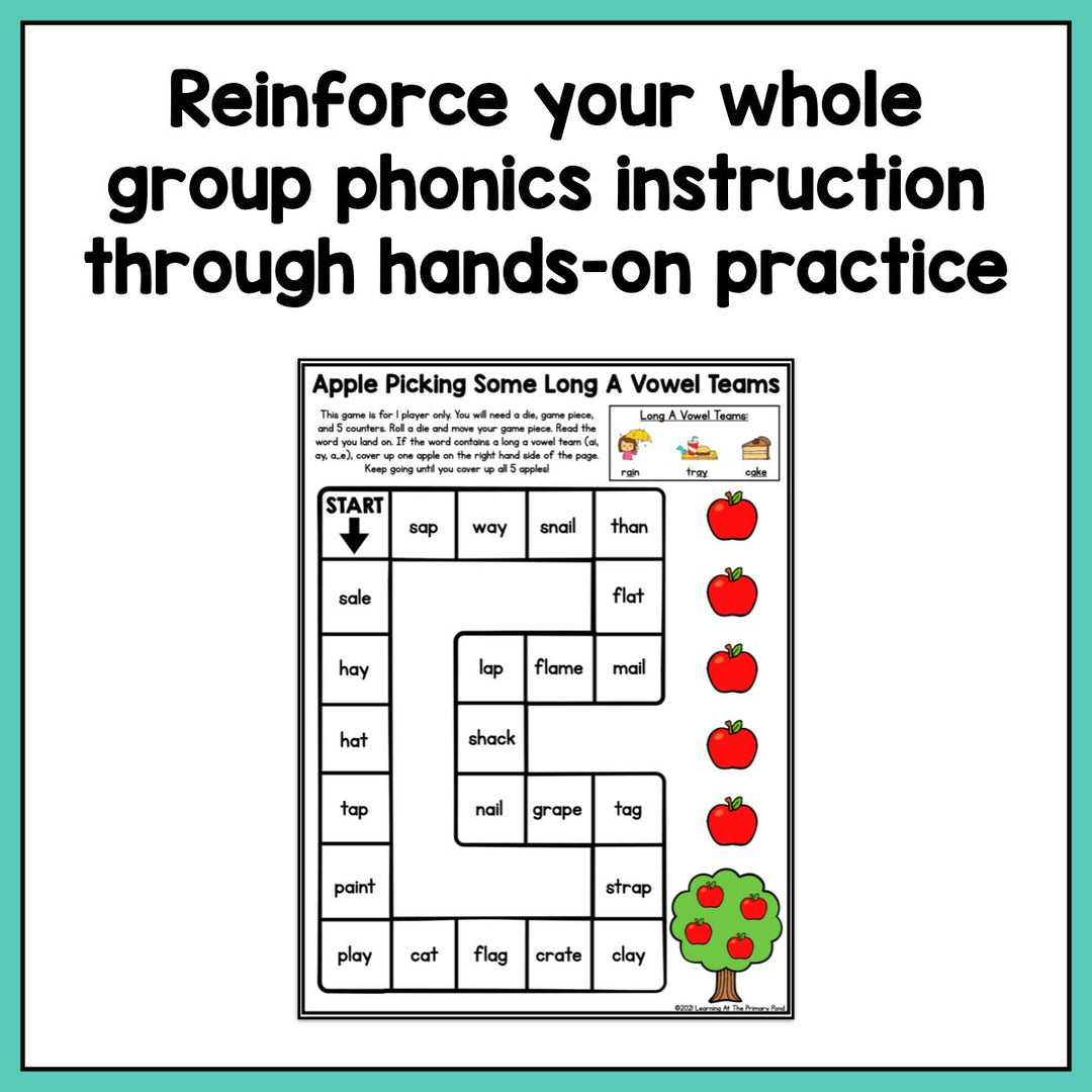 Vowel Teams Games: Second Grade No-Prep Phonics – Learning at the ...