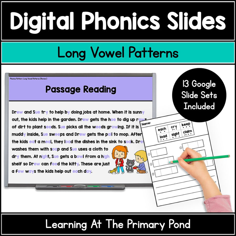 Vowel Teams Phonics Slides | Long Vowel Patterns | Google Slides Phoni ...