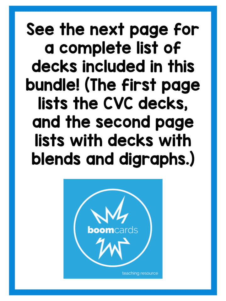 Digital Word Work Short Vowels Bundle: CVC + Blends & Digraphs | Boom ...