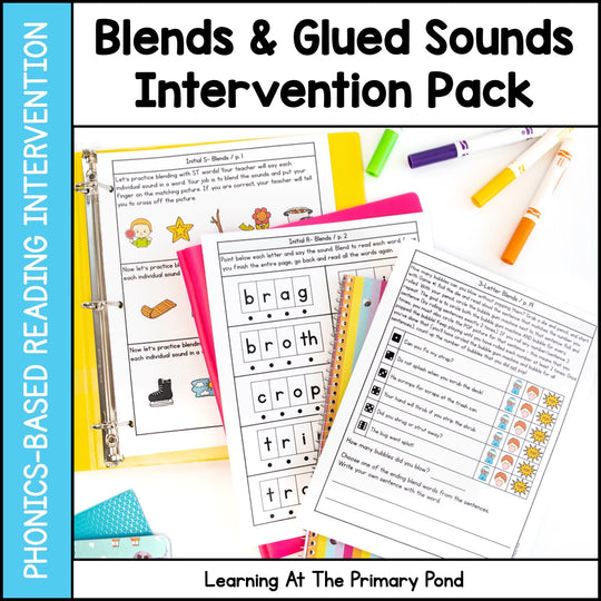 Consonant Blends & Glued Sounds Intervention Pack | No-Prep, Phonics-B ...