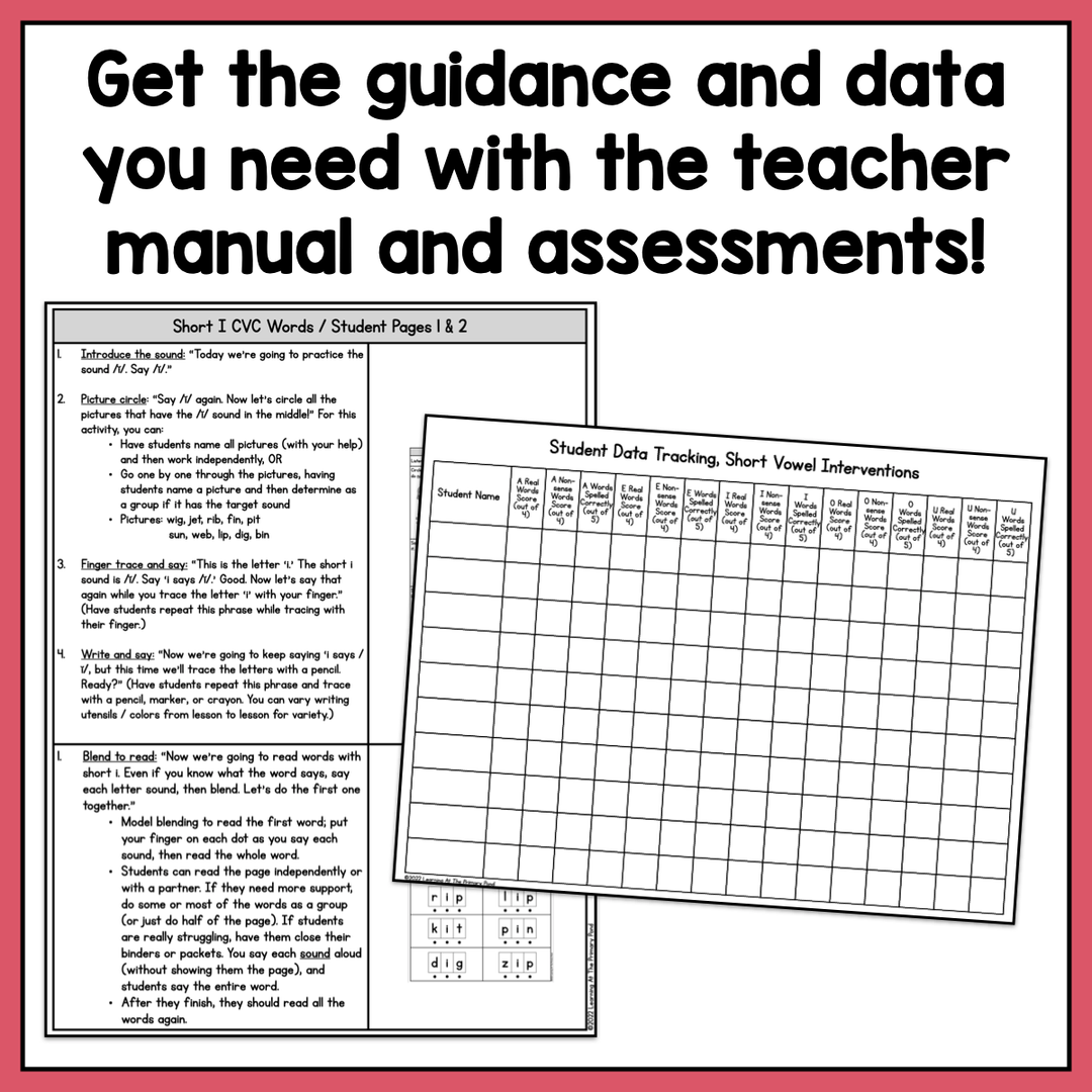 CVC Words Intervention Pack | No-Prep, Phonics-Based Reading Intervent ...