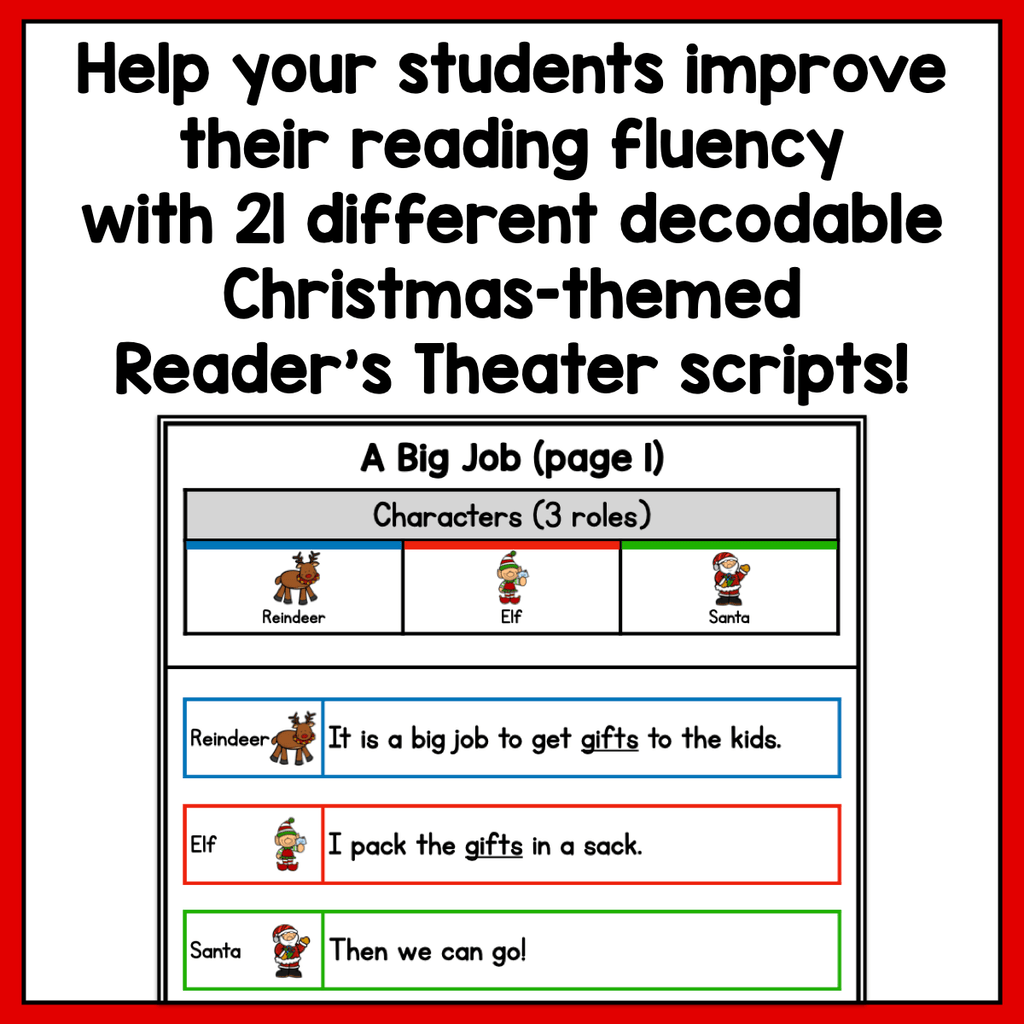 Decodable Christmas Reader's Theater Play Scripts for K-2 | BUNDLE | S ...