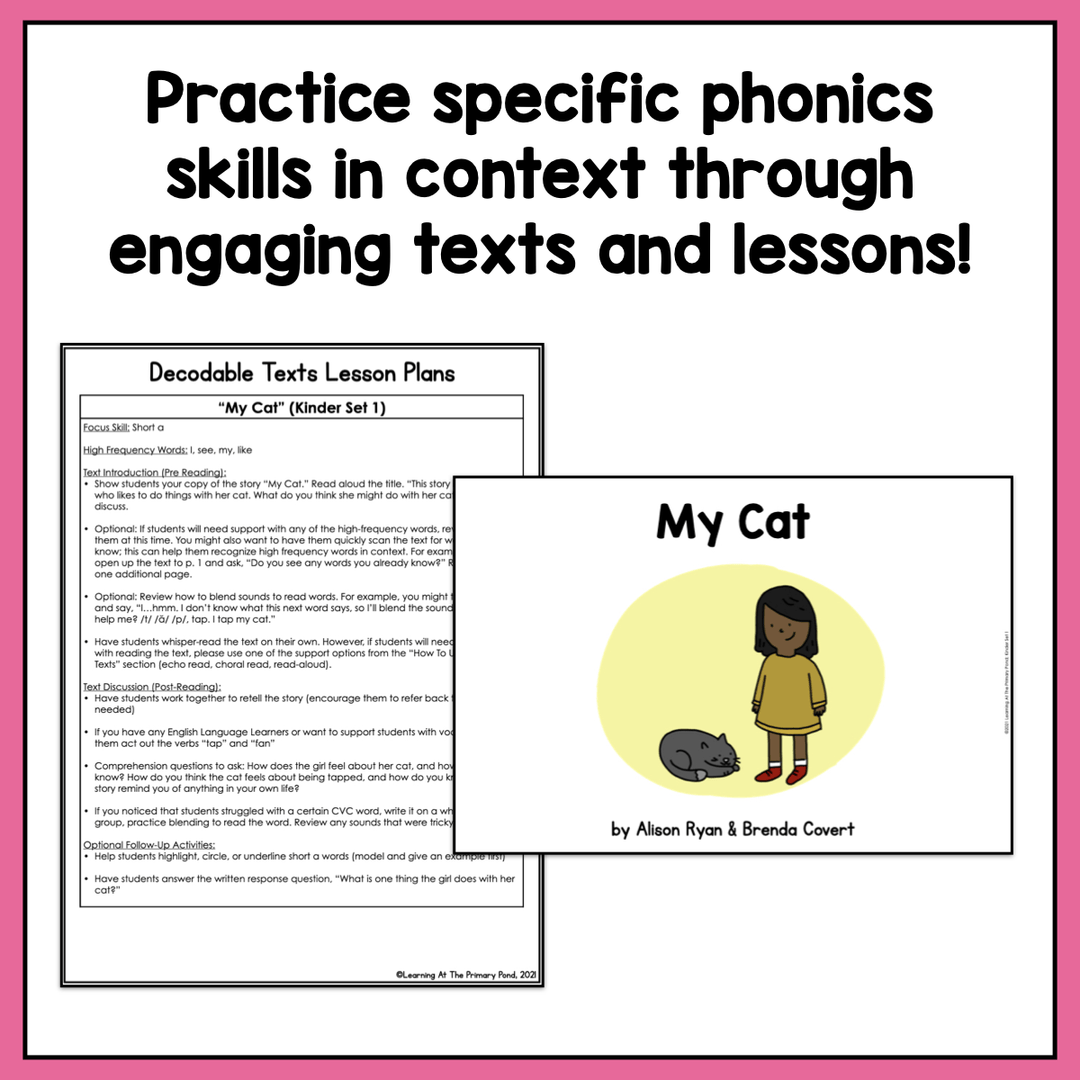Decodable Readers / Texts: Kindergarten Bundle – Learning at the ...