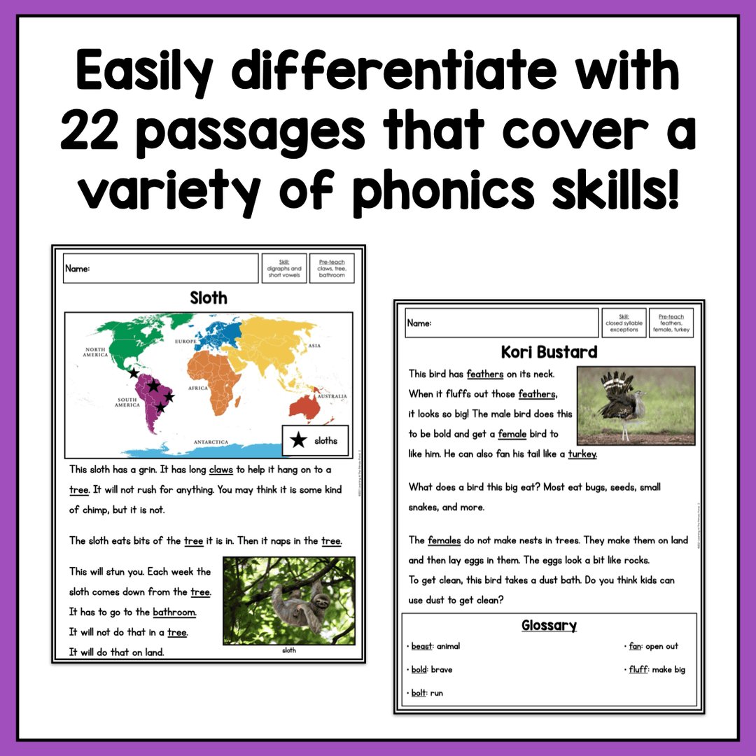 Decodable Safari Texts | Nonfiction Decodable Passages for Second Grad ...