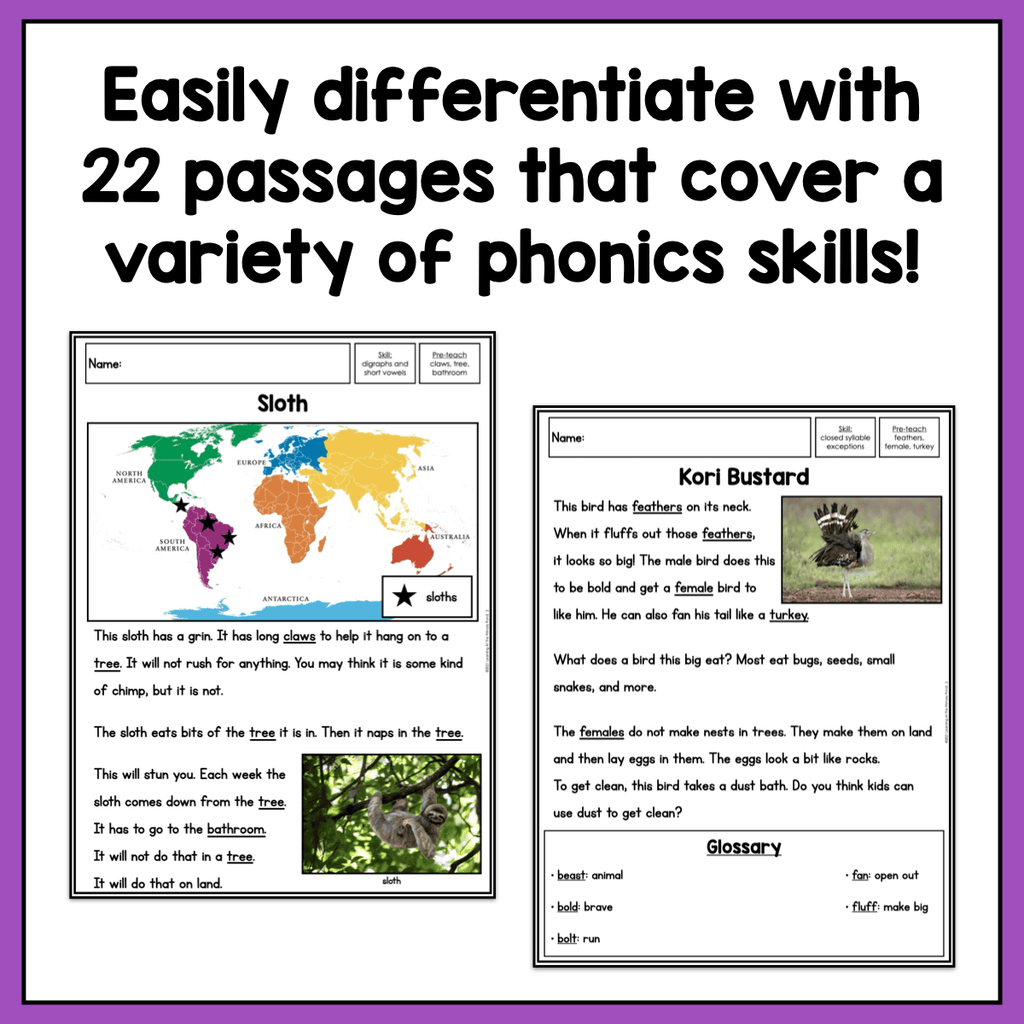 Decodable Safari Texts | Nonfiction Decodable Passages for Second Grad ...