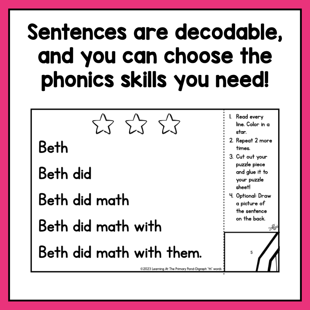 Decodable Sentence Fluency Pyramids | Digraphs Set – Learning at the ...