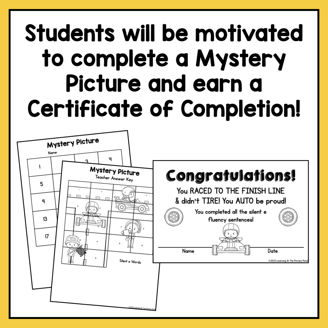 Decodable Sentence Fluency Pyramids | Silent E Set – Learning at the ...