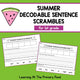 Decodable Sentence Scrambles for First Grade | Summer Theme – Learning ...