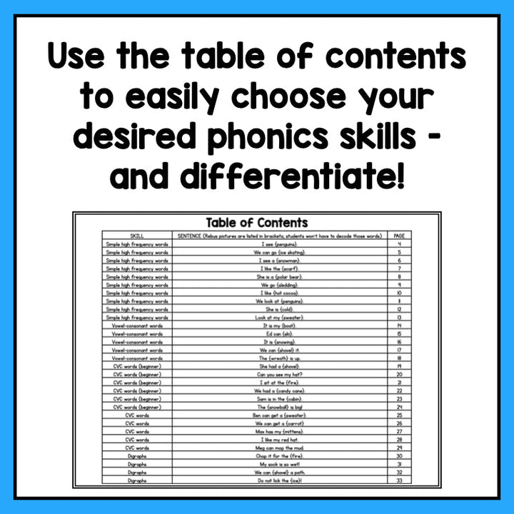 Decodable Sentence Scrambles for Kindergarten | Winter Theme – Learning ...